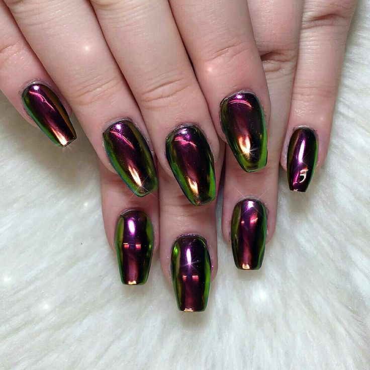 Diseño De Gelish Uñas Oscuras Y Espejo Ideas E Imágenes