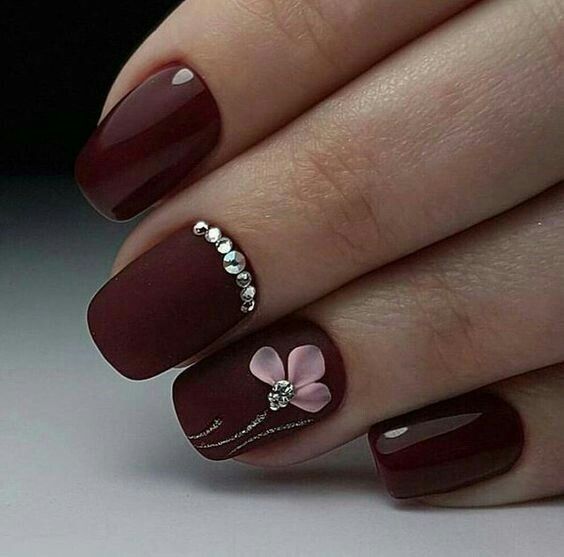 Diseño De Uñas Color Ginda Con Rflores 3d 【IDEAS E IMÁGENES】