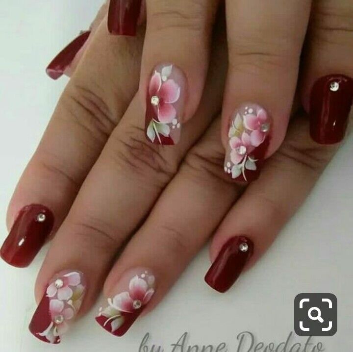 Diseño De Uñas Color Ginda Con Rflores 3d 【IDEAS E IMÁGENES】