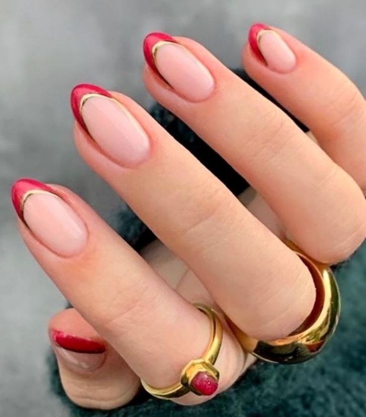 Diseño De Uñas Con French Rojo 【IDEAS E IMÁGENES】