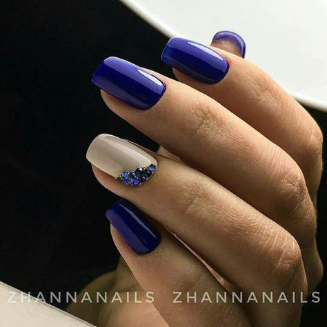 Diseño De Uñas Gelish Azul Rey 【IDEAS E IMÁGENES】