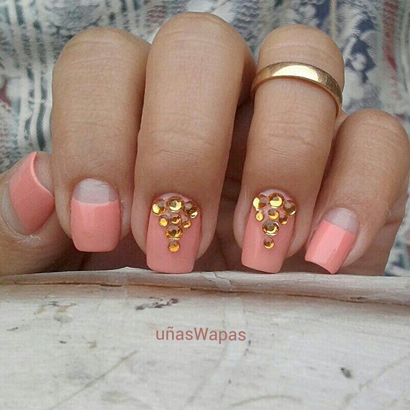 Diseños De Uñas De Color Melon Con Rosa 【IDEAS E IMÁGENES】