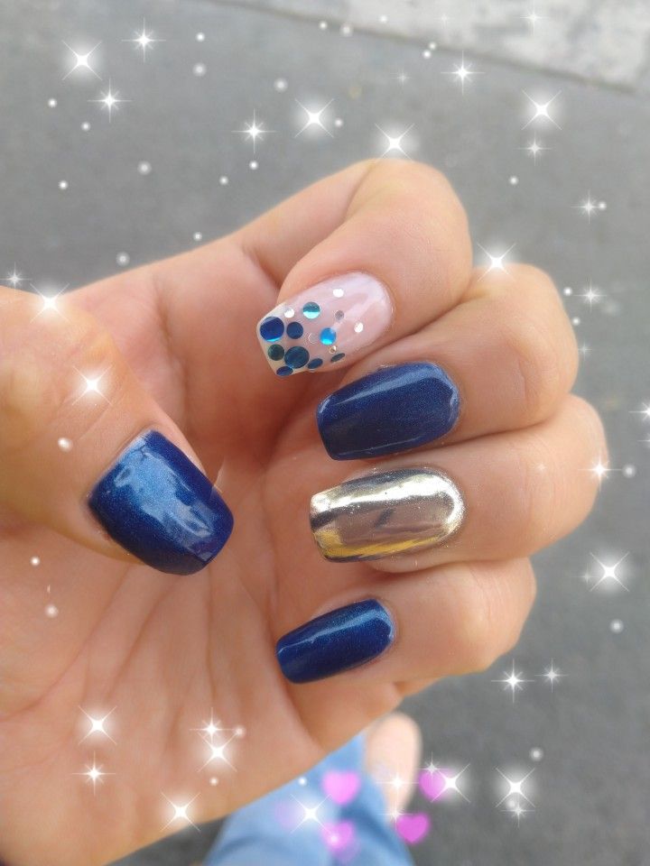 Diseños De Uñas en Gelish Color Azul 【IDEAS E IMÁGENES】