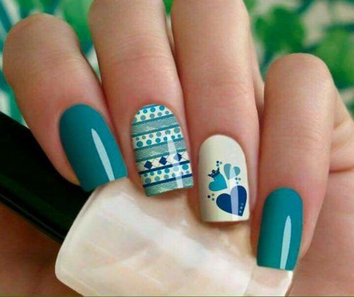 Diseños De Uñas Gelish Azul Aqua 【IDEAS E IMÁGENES】